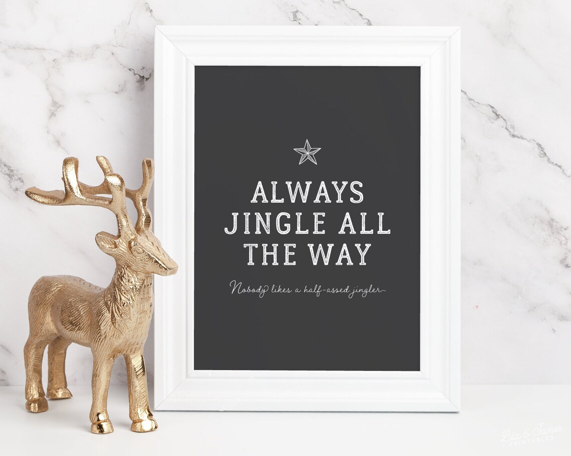 Jingle All the Way Sign - Printable, Modern Farmhouse Holiday Decor ...