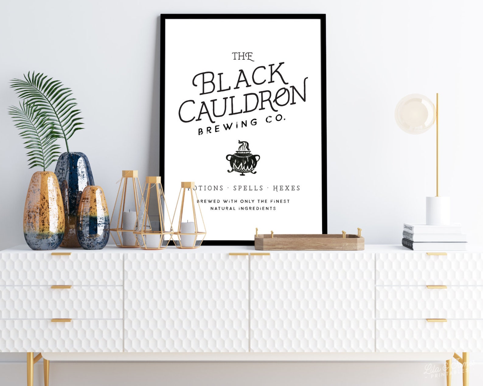 Black Cauldron Halloween Printable Poster - Digital Download, Farmhouse ...