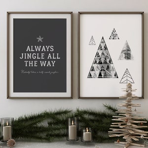 Jingle All the Way Sign - Printable, Modern Farmhouse Holiday Decor ...