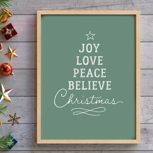 Rustic Holiday Word Art Printable Decor, Digital Download, Joy, Love ...