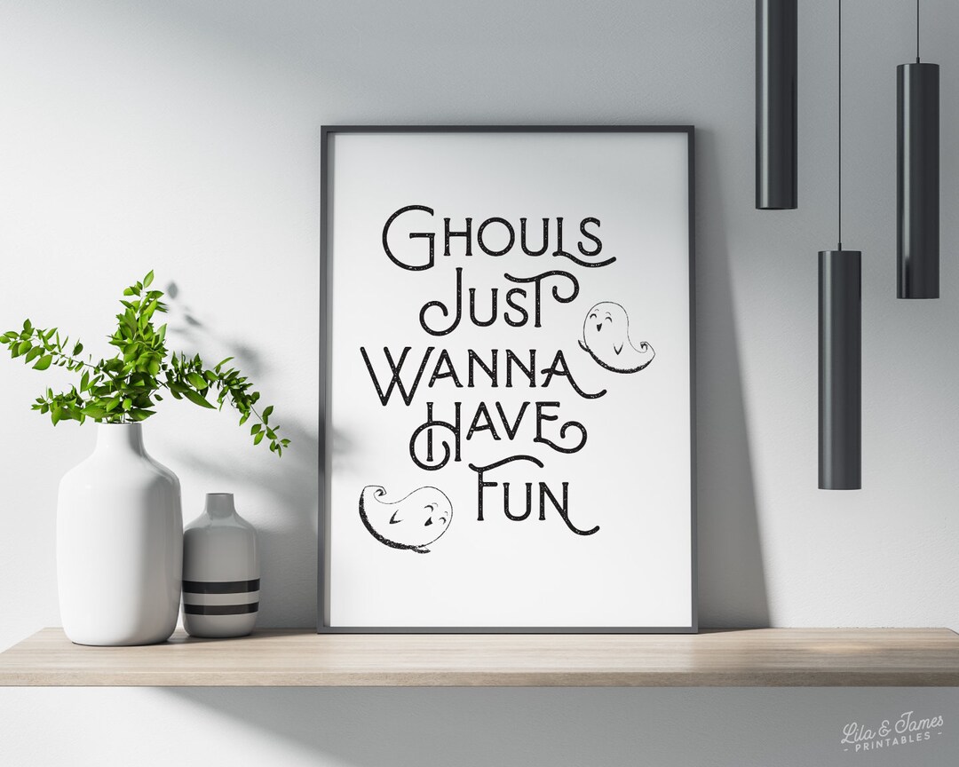 Ghost Halloween Printable Wall Art - Digital Download, Halloween Sign ...