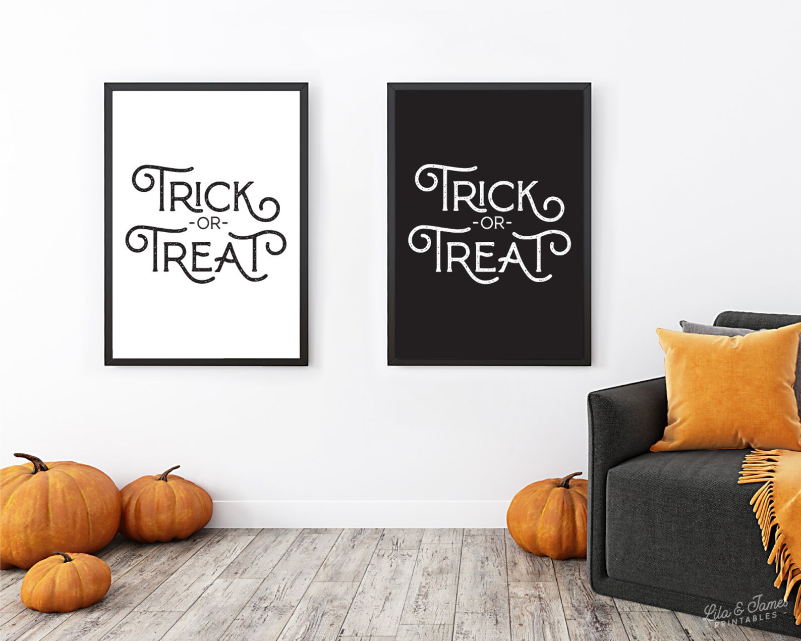 Trick or Treat Halloween Printable, Instant Download, Black Halloween ...