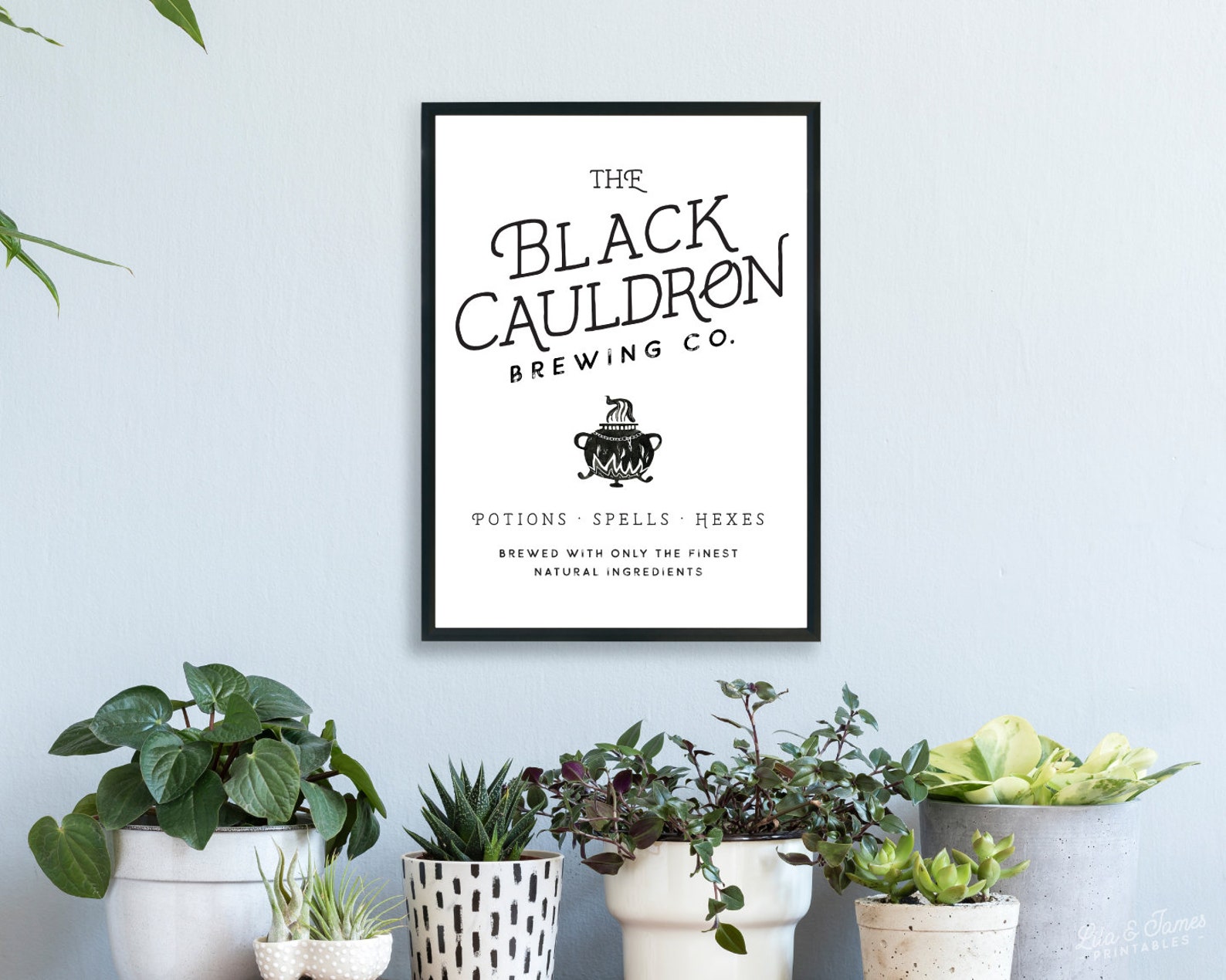 Black Cauldron Halloween Printable Poster - Digital Download, Farmhouse ...