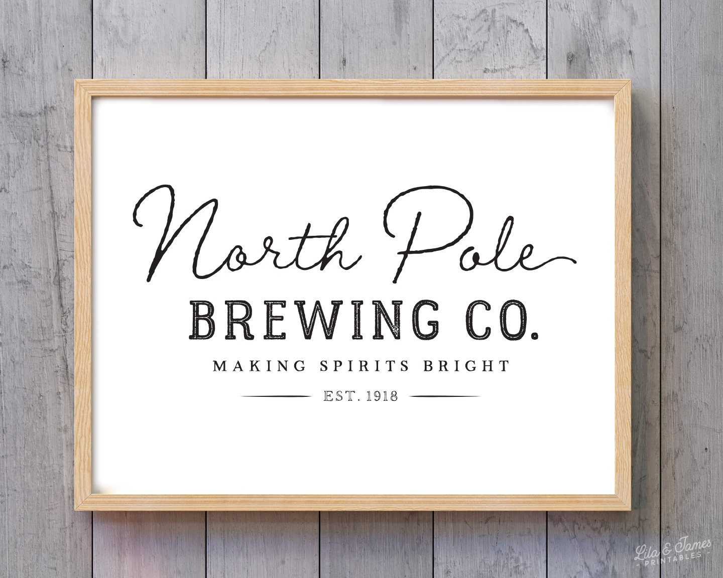 North Pole Brewing Christmas Printable Sign, Digital Download ...