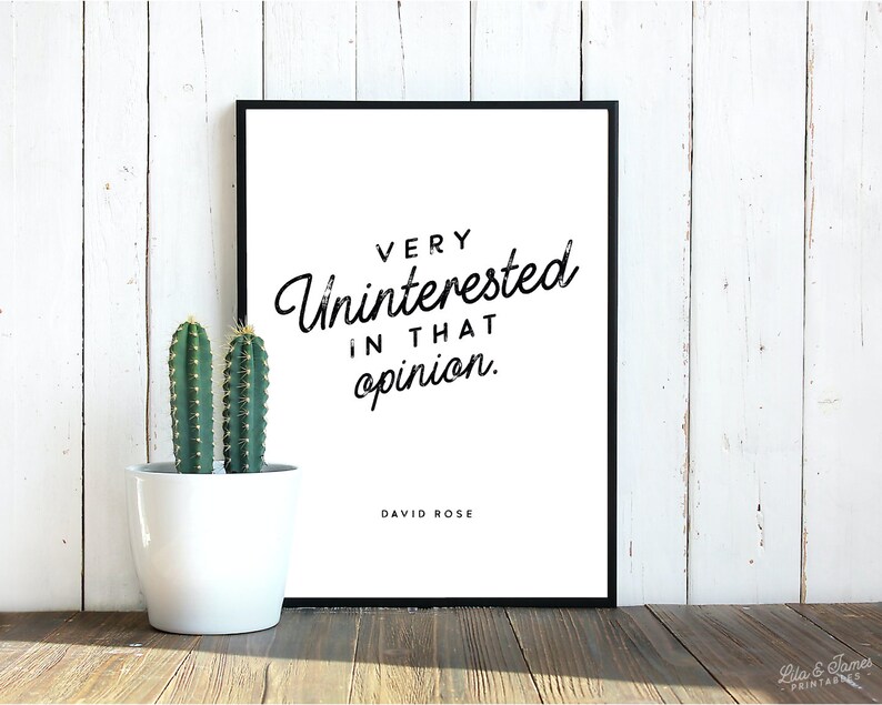 David Rose Quote Digital Download office wall art home | Etsy