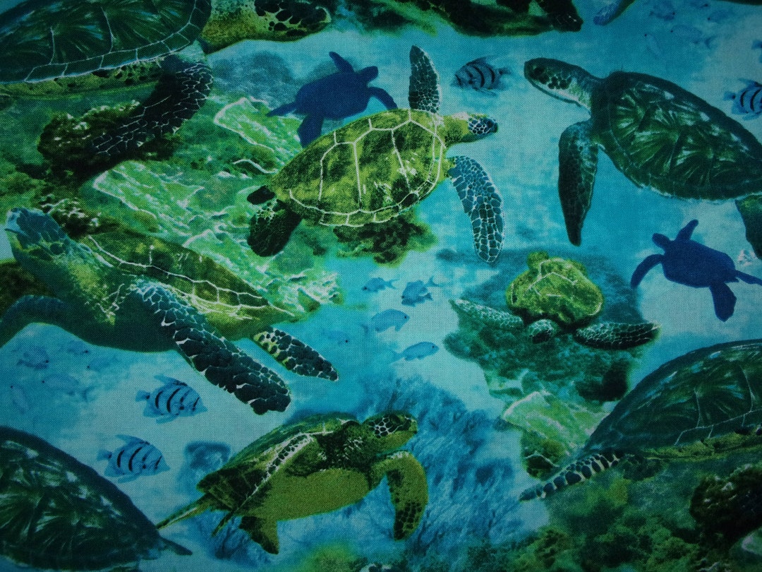 Sea Turtles Cotton Fabric - Etsy