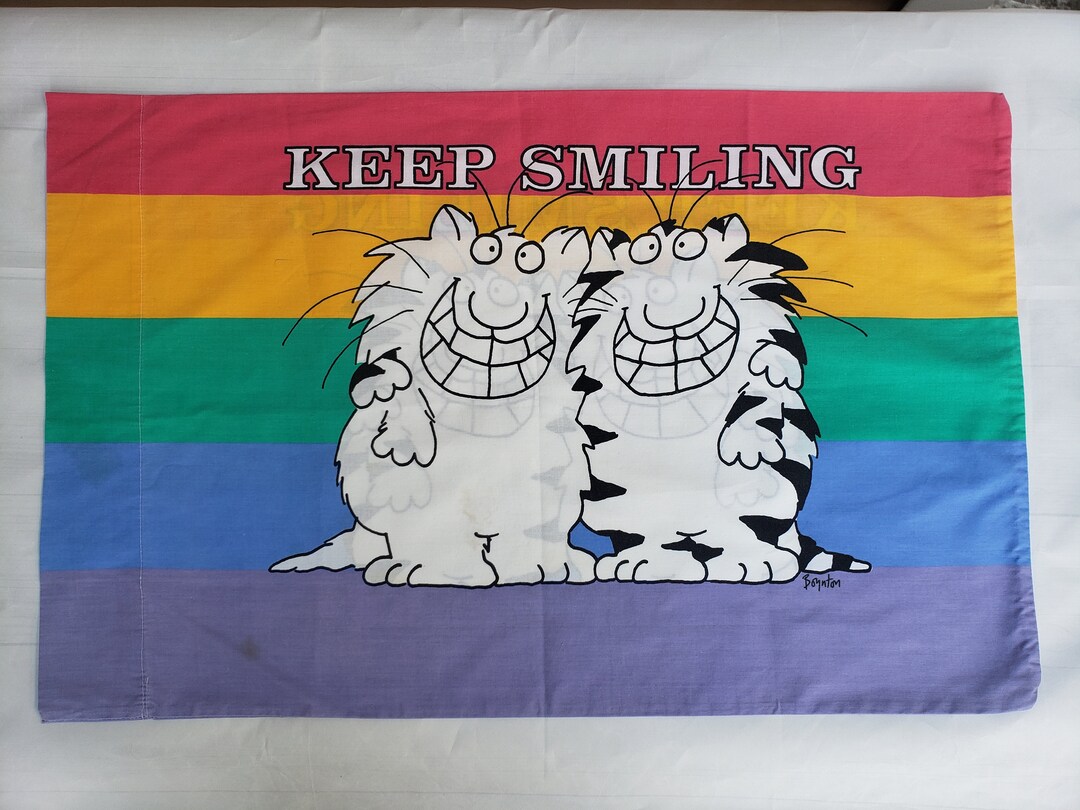 1989 Vintage Sandra Boynton Keep Smiling Cats and Rainbow - Etsy