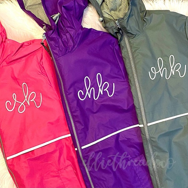 Monogrammed Rain Jacket - Etsy