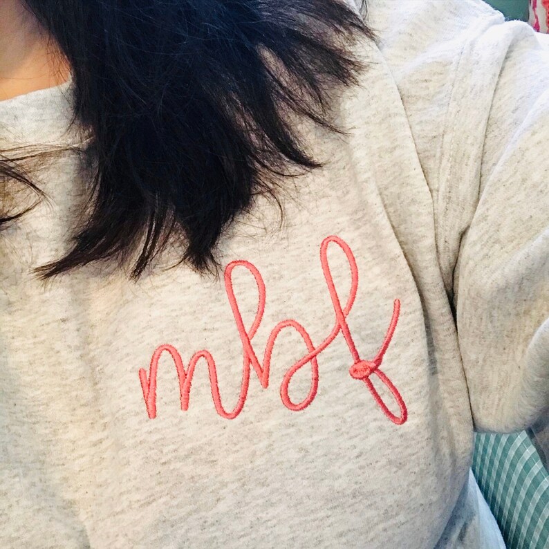 Ladies Monogram Sweatshirt Cursive Monogram Sweatshirt | Etsy