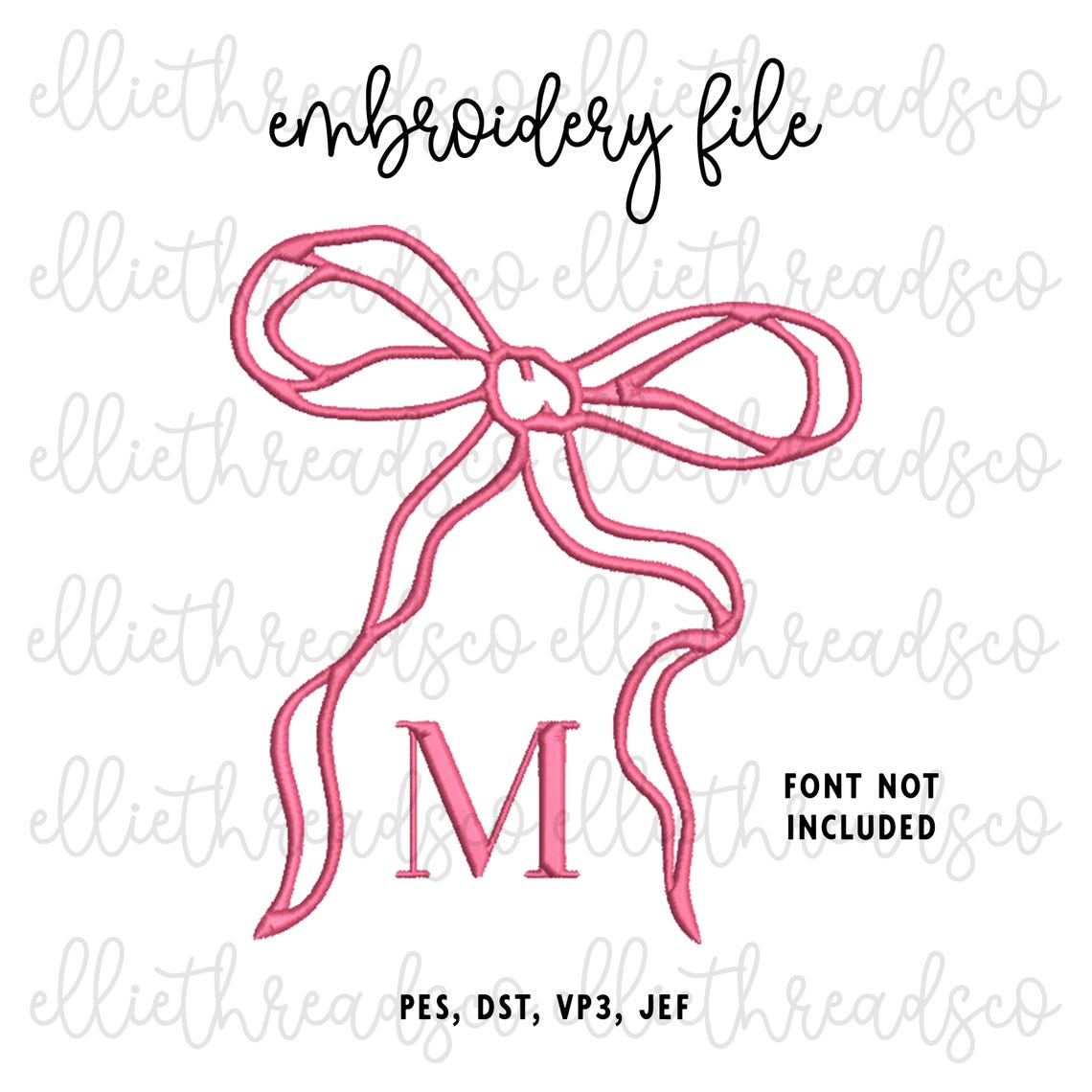 Dainty Coquette Bow Embroidery Design, Digital Download - Etsy