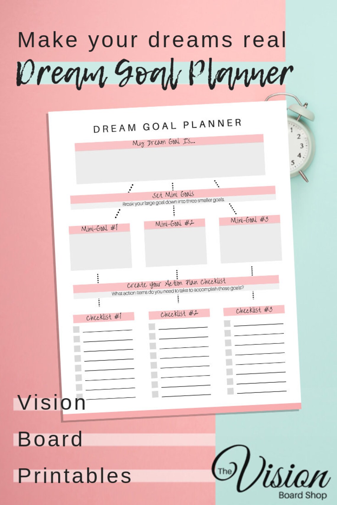 Dream Goal Planner Printable Goal Setting Printable PDF | Etsy