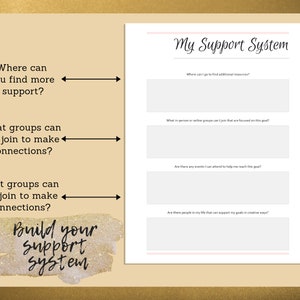 Support System Printables | Vision Board Activity | Self Help Journal ...