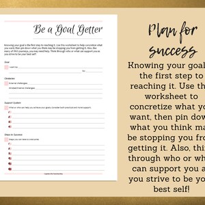 Be a Goal Getter | Vision Board Printable | Goal Setting Printable ...