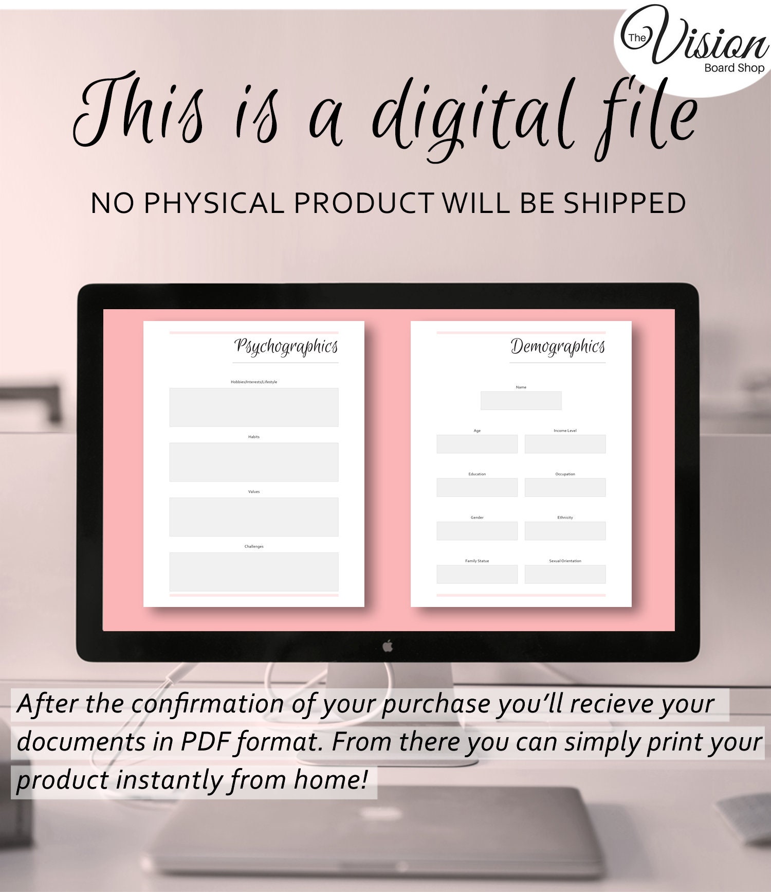 Marketing Printables | Target Audience Printables | Vision Board ...