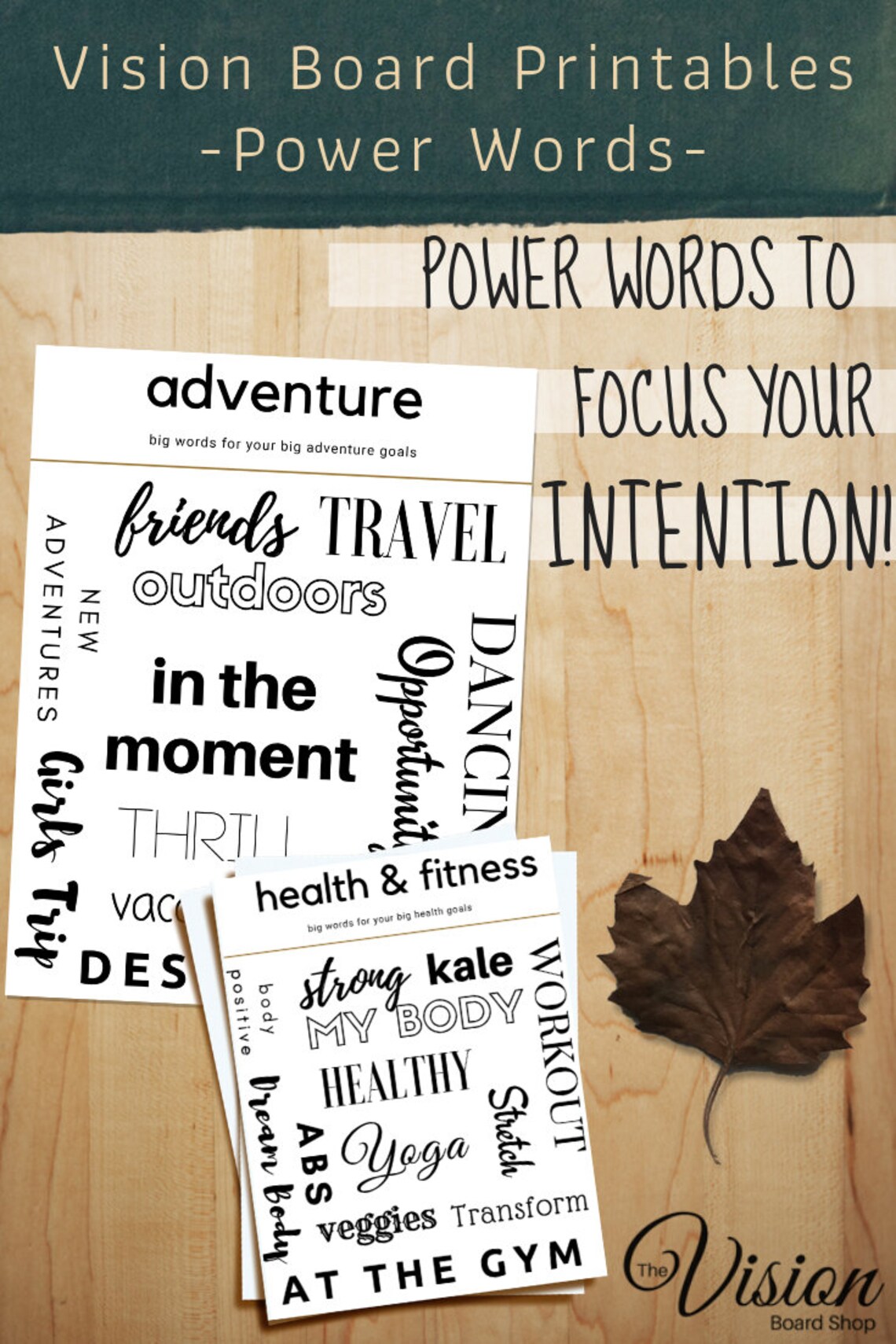 Vision Board Printables | Power Words | Affirmation Cards | Vision ...