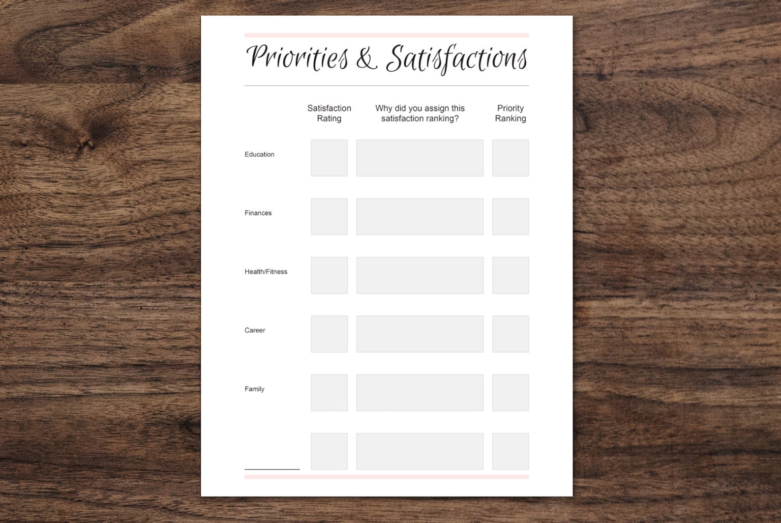 Priorities Worksheet | Goal Setting | Self Help Printables | Priorities ...