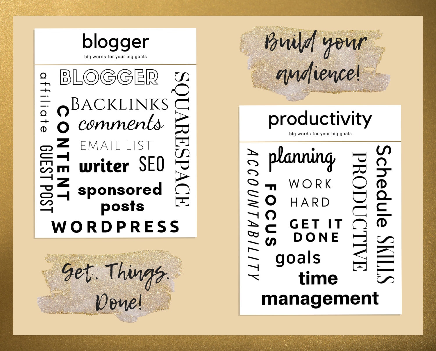 Vision Board Printables | Online Creators Power Words | Affirmation ...