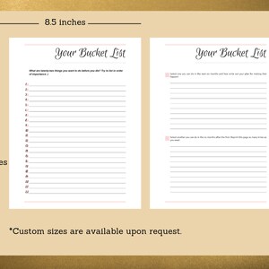 Vision Board Printable | Your Bucket List | Goal Setting Printable ...