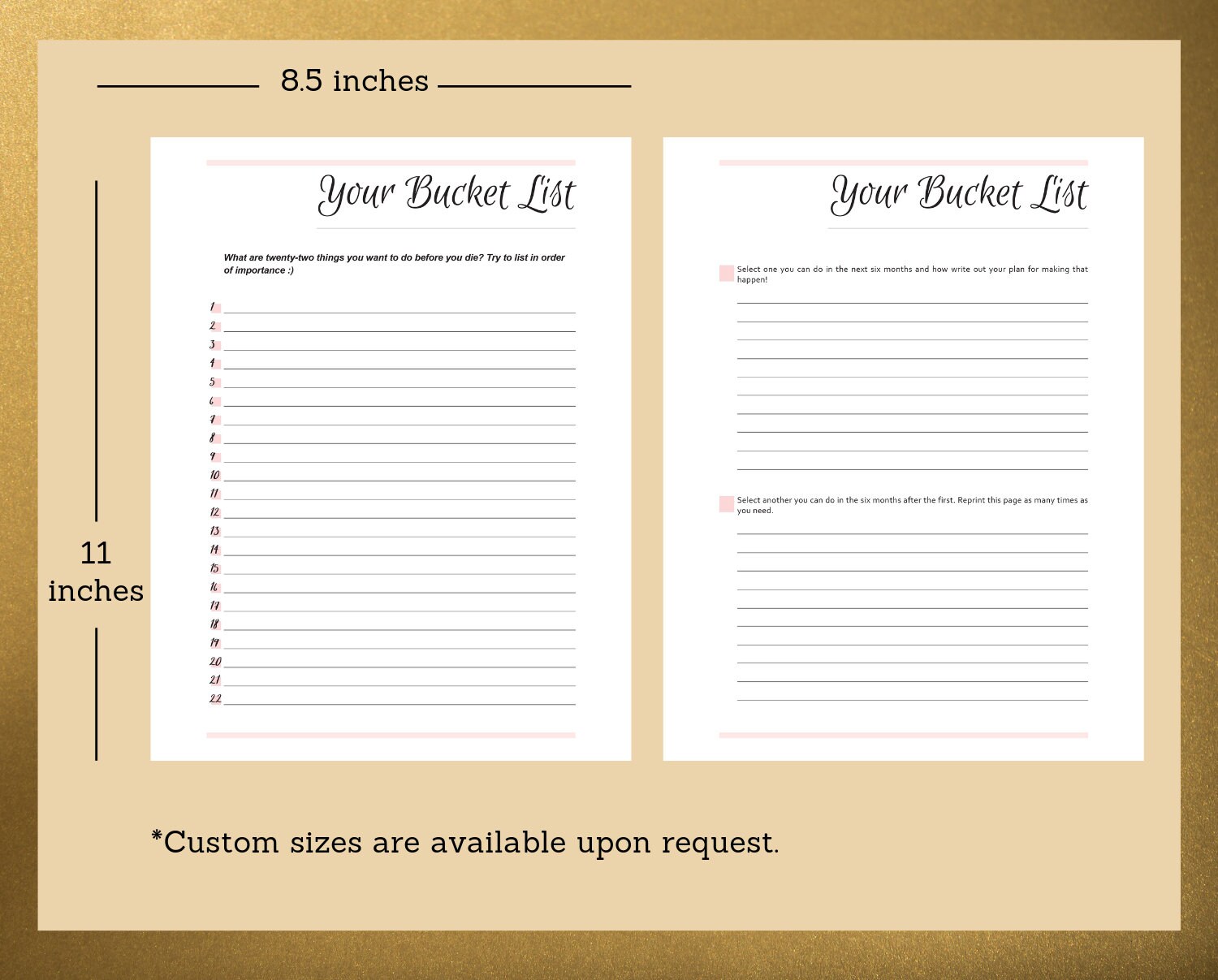 Vision Board Printable | Your Bucket List | Goal Setting Printable ...