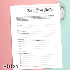 Be a Goal Getter | Vision Board Printable | Goal Setting Printable ...