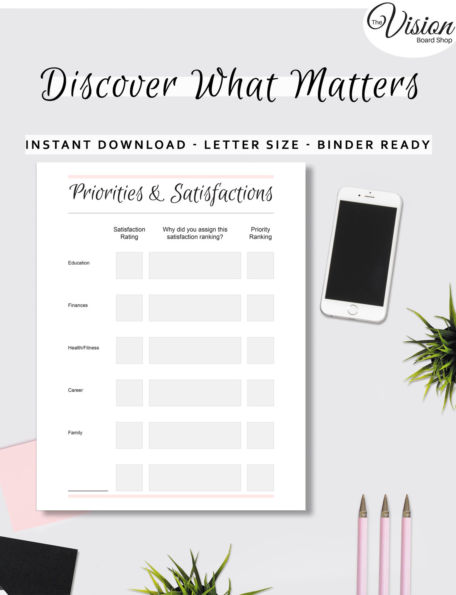 Priorities Worksheet | Goal Setting | Self Help Printables | Priorities ...