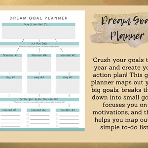 Dream Goal Planner Printable | Motivation Goal Setting Printable PDF ...