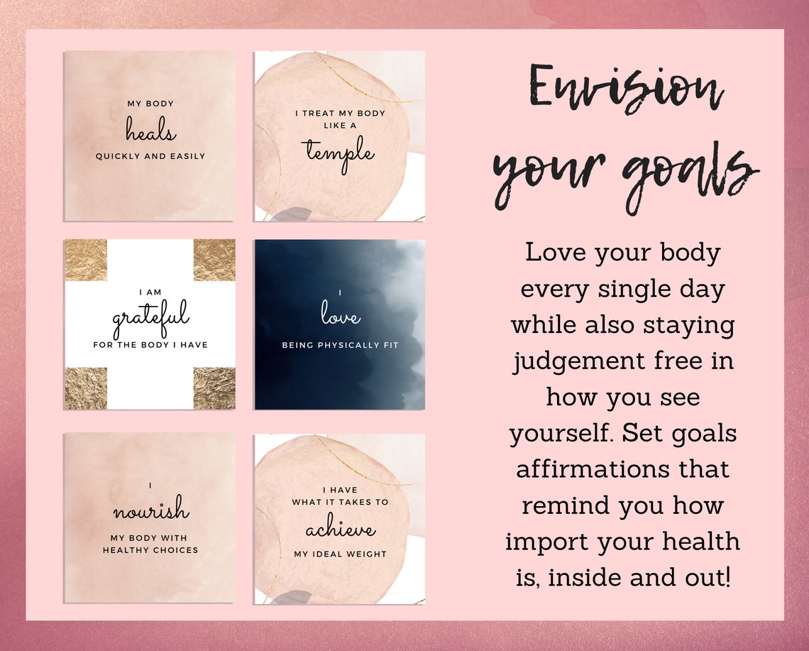 Vision Board Health Affirmation Cards | Goal Cards | Vision Board ...