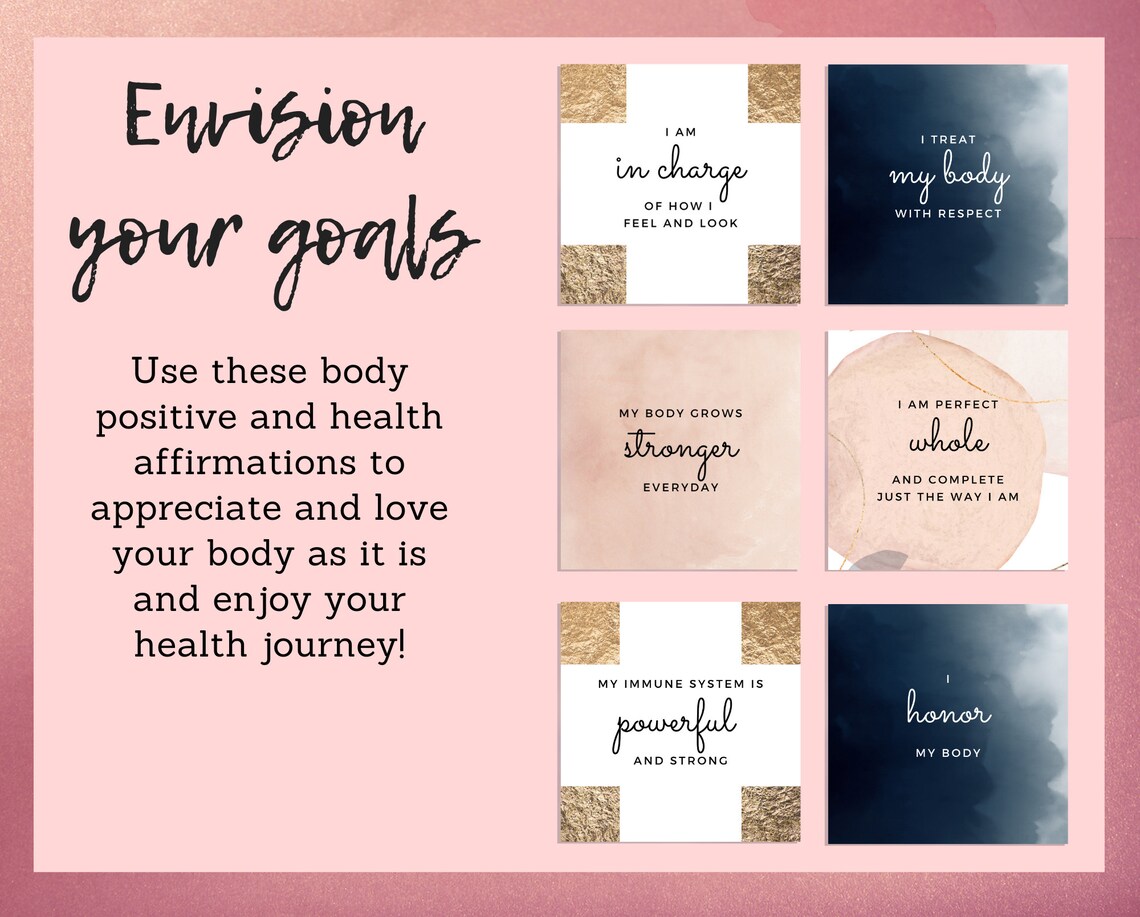 Vision Board Health Affirmation Cards | Goal Cards | Vision Board ...