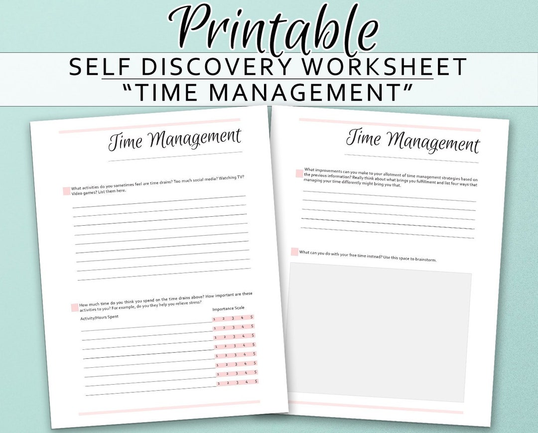 Time Management Personal Development Printable Vision Board Activity ...