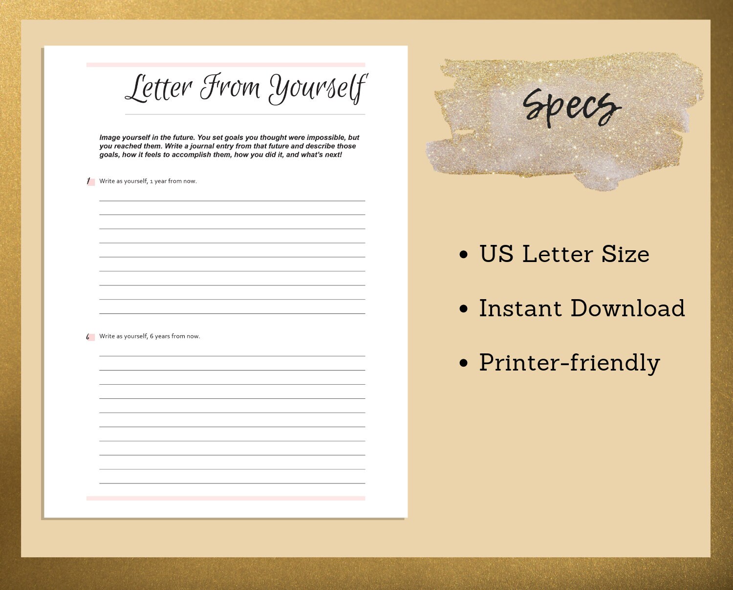 Vision Board Printable | Letter From Yourself | Goal Setting | Vision ...