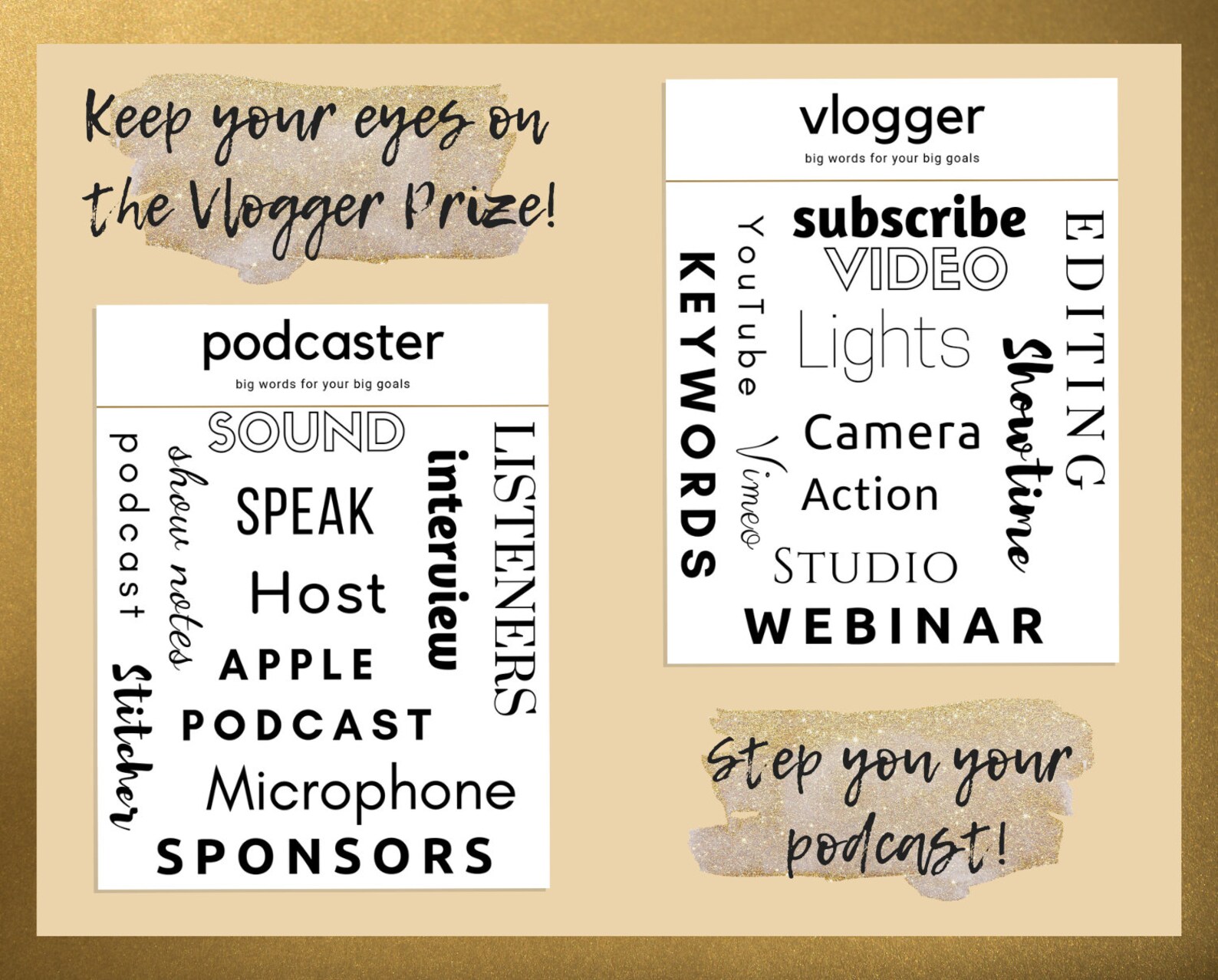 Vision Board Printables | Online Creators Power Words | Affirmation ...