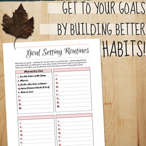 Goal Set Routines | Vision Board Printable | Goal Setting Printable ...
