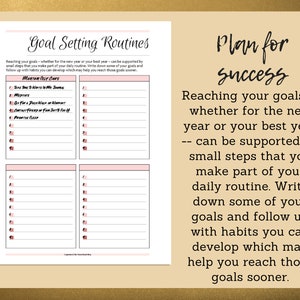 Goal Set Routines | Vision Board Printable | Goal Setting Printable ...