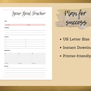 Your Goal Tracker | Vision Board Printable | Goal Setting Printable ...
