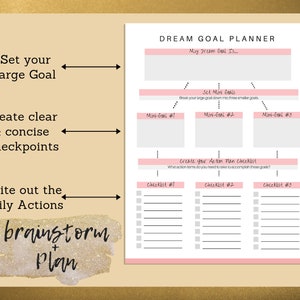 Dream Goal Planner Printable | Goal Setting Printable PDF | Goals ...