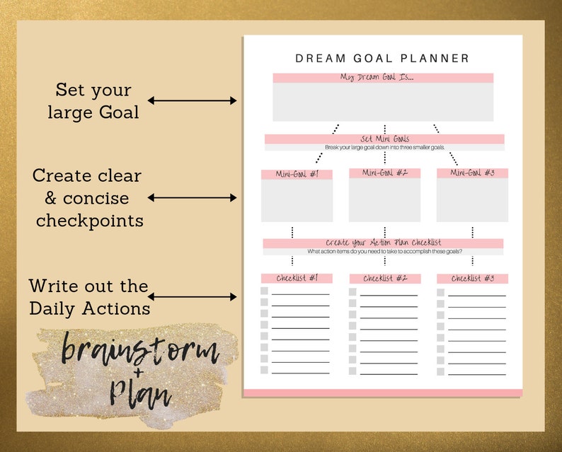 Dream Goal Planner Printable | Goal Setting Printable PDF | Goals ...