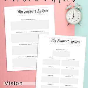 Support System Printables | Vision Board Activity | Self Help Journal ...