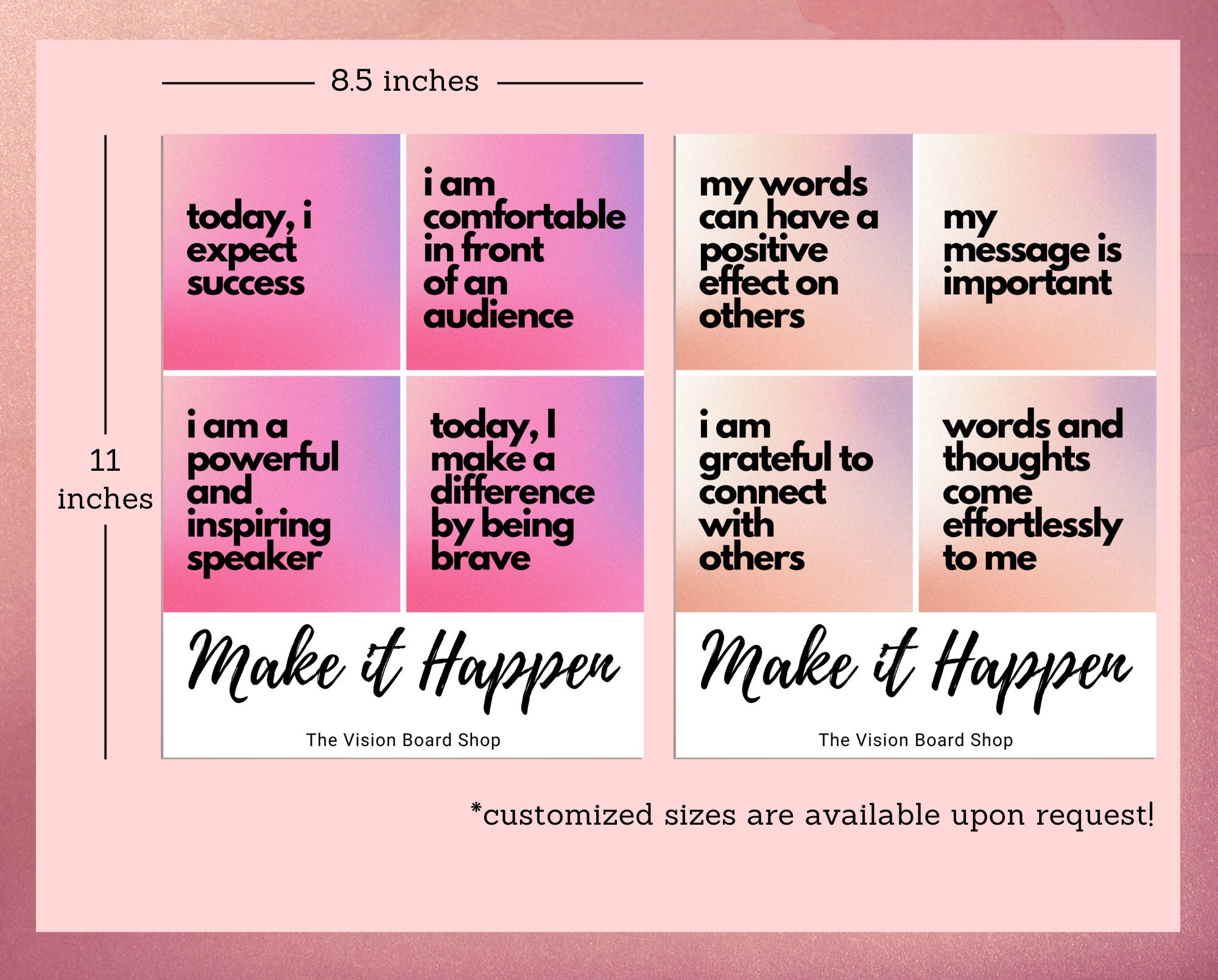 Public Speaking Affirmation Cards | Goal Cards | Vision Board ...