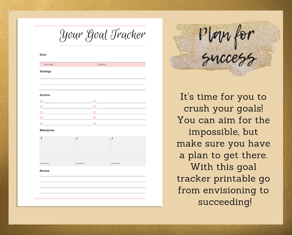 Your Goal Tracker | Vision Board Printable | Goal Setting Printable ...