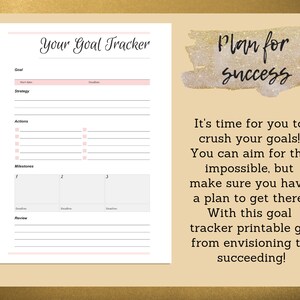 Your Goal Tracker | Vision Board Printable | Goal Setting Printable ...
