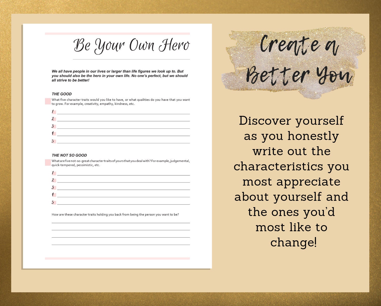 Vision Board Printables | Be Your Hero | Vision Board Exercise | Goal ...