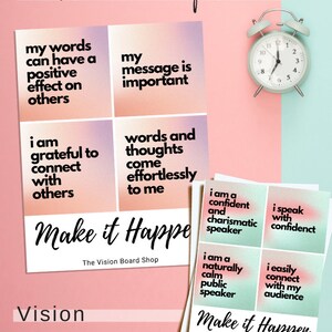 Public Speaking Affirmation Cards | Goal Cards | Vision Board ...