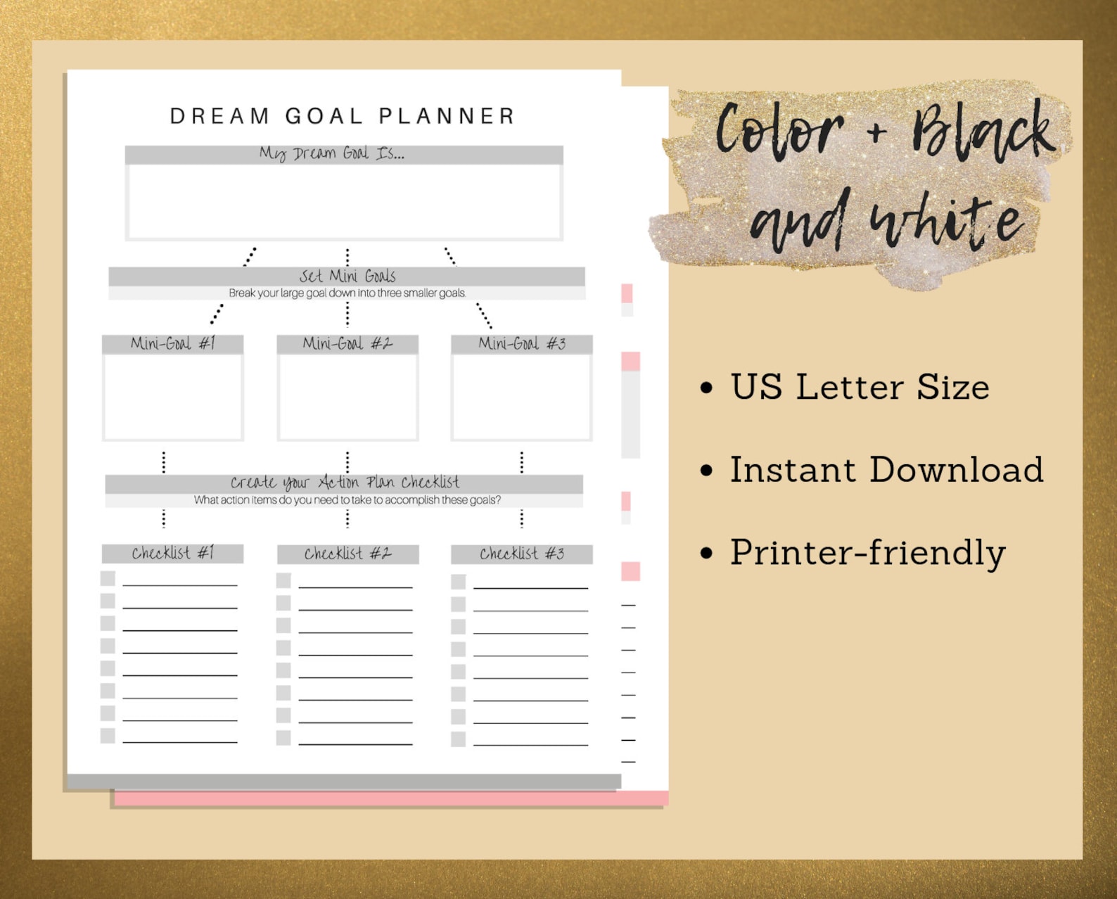Dream Goal Planner Printable | Goal Setting Printable PDF | Goals ...
