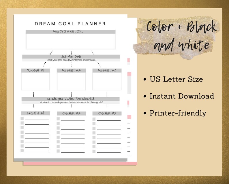 Dream Goal Planner Printable | Goal Setting Printable PDF | Goals ...