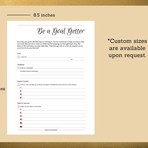 Be a Goal Getter | Vision Board Printable | Goal Setting Printable ...