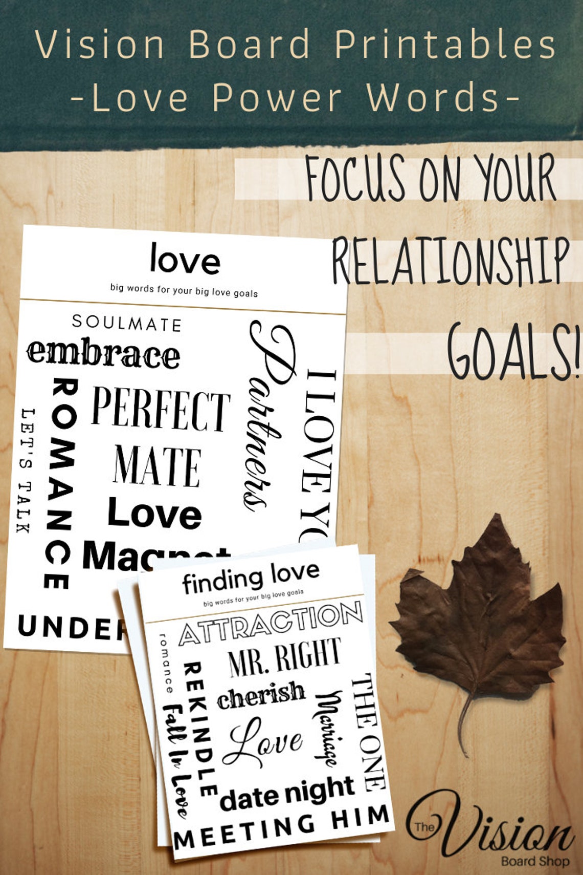 Vision Board Printables | Love Power Words | Affirmation for Love ...