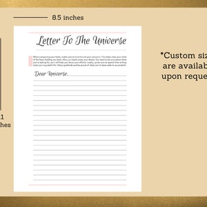 Letter to the Universe Printable | Law of Attraction | Goal Setting ...