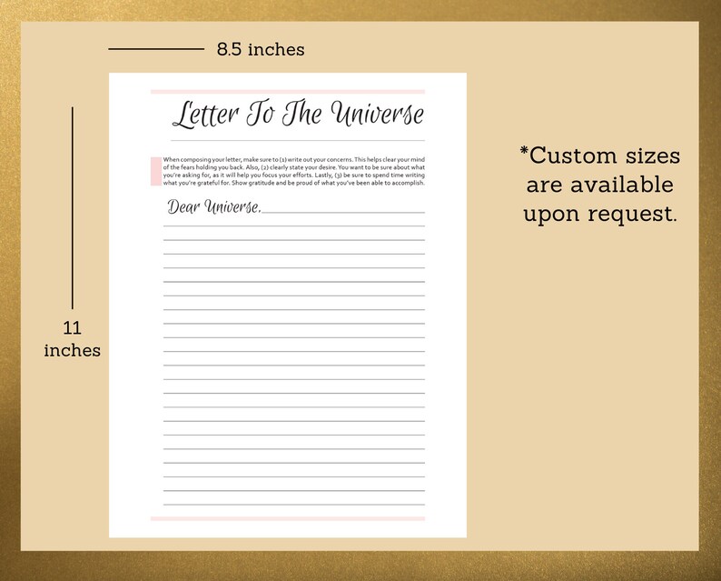Letter to the Universe Printable | Law of Attraction | Goal Setting ...