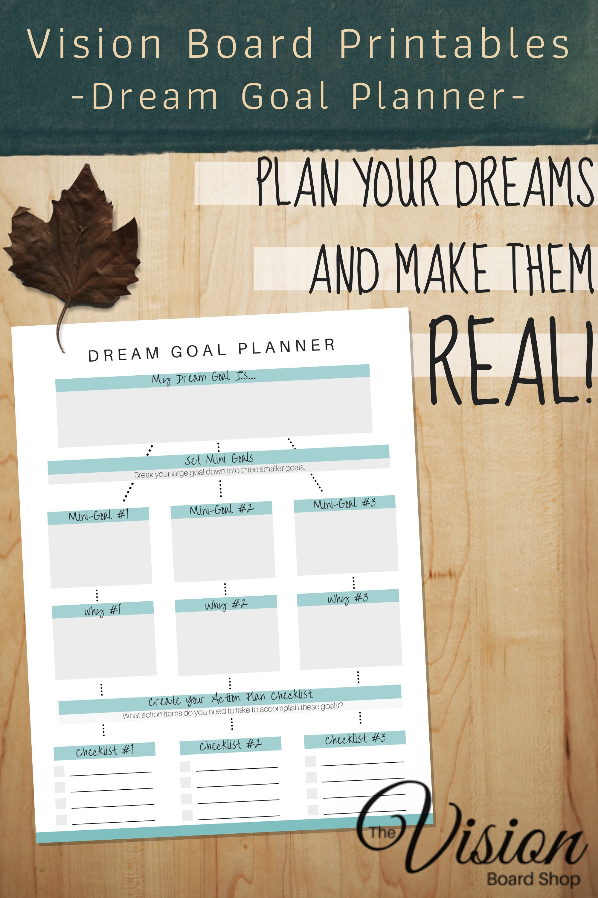 Dream Goal Planner Printable | Motivation Goal Setting Printable PDF ...