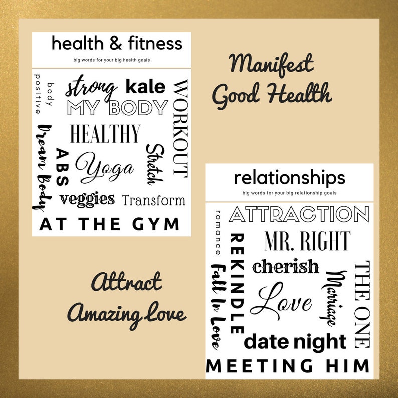 Vision Board Printables | Power Words | Affirmation Cards | Vision ...